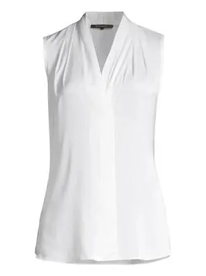 Kobi Halperin Mila Sleeveless Silk-blend Blouse White