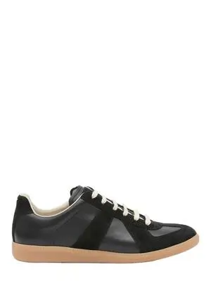 MAISON MARGIELA Replica Leather & Suede Sneakers - Black