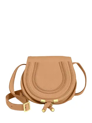 Chloé Chloé Small Marcie Leather Saddle Bag Nut
