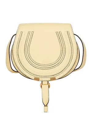 Chloé Chloé Small Marcie Leather Saddle Bag Softy Yellow