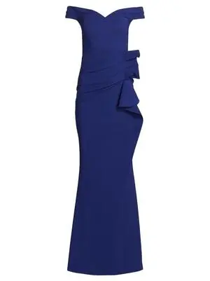 Chiara Boni La Petite Robe Off-the-shoulder Sweetheart Ruffled Gown - Iris