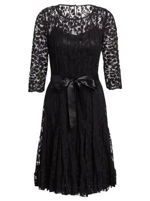 Rickie Freeman For Teri Jon Lace Pintuck Dress - Black