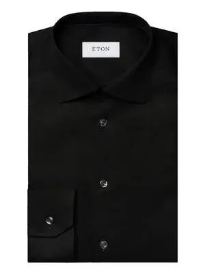 Eton Slim-fit Twill Dress Shirt - Black