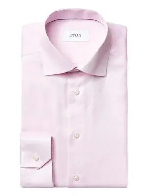 Eton Slim-fit Twill Dress Shirt Red
