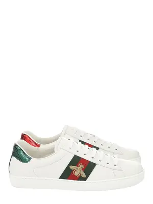 Gucci Men's New Ace Bee Embroidered Sneakers - White  White-5