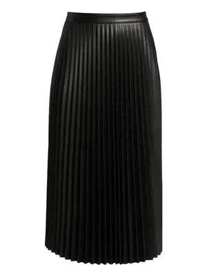 Proenza Schouler White Label Pleated Faux-leather Midi-skirt - Black