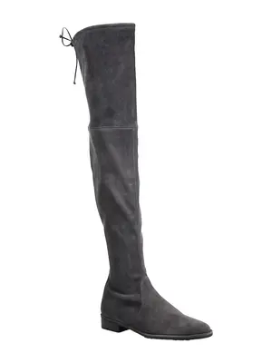 STUART WEITZMAN Women's Lowland Over-The-Knee Suede Boots - Black  Slate