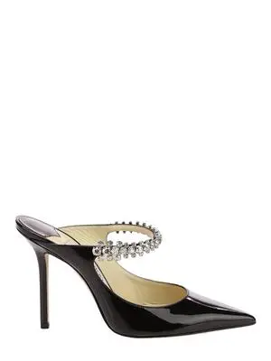 JIMMY CHOO Bing 100mm Embellished Patent Leather Mules Black
