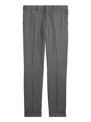 Ralph Lauren Purple Label Greg Flat-front Wool Pants Grey