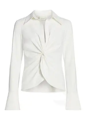 Cinq À Sept Mckenna Twist-front Blouse - Ivory