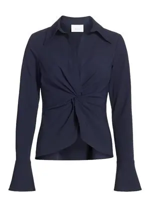 Cinq À Sept Mckenna Twist-front Blouse - Navy