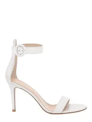 GIANVITO ROSSI Portofino Leather Sandals - White