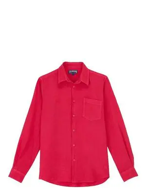 Vilebrequin Long-sleeve Linen Shirt Groseille