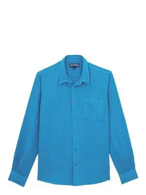 Vilebrequin Long-sleeve Linen Shirt Paon
