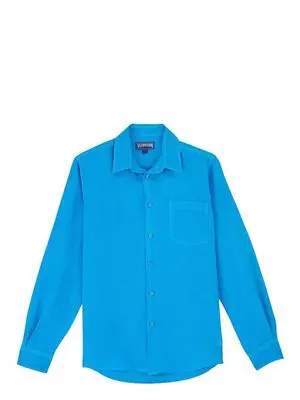 Vilebrequin Long-sleeve Linen Shirt Pourpre