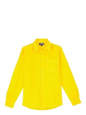Vilebrequin Long-sleeve Linen Shirt Yellow