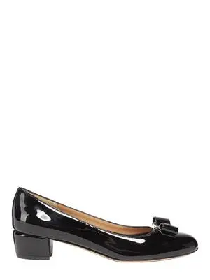 FERRAGAMO Vara 45mm Patent Leather Pumps Black