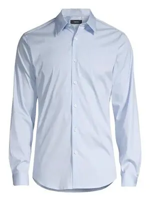 Theory Sylvain Wealth Poplin Long-sleeve Shirt - Olympic