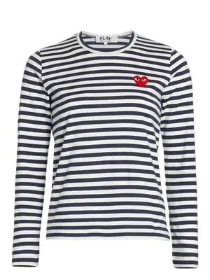 Play Comme Des Garcon Long-sleeve Striped T-shirt - Navy White