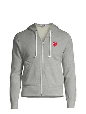 Play Comme Des Garcon Play Zip Hooded Sweater - Grey