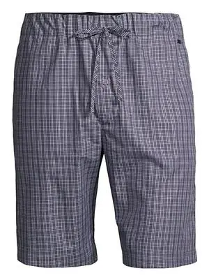 Hanro Woven Cotton Shorts - Grey Check