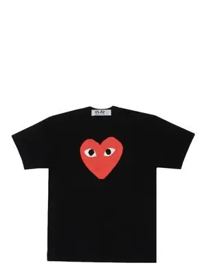 Play Comme Des Garcon Heart Graphic T-shirt - Black