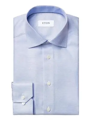Eton Contemporary-fit Houndstooth Dress Shirt - Blue