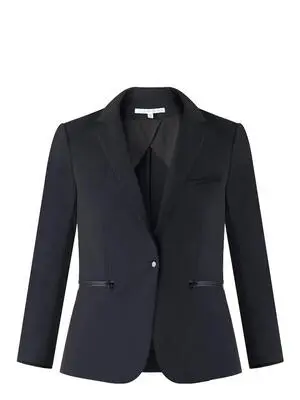Veronica Beard Core Scuba Schoolboy Jacket - Black