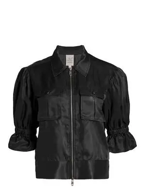 Cinq À Sept Holly Puff-sleeve Utility Jacket - Black