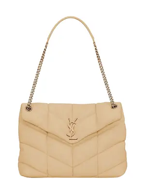 Saint Laurent Saint Laurent Puffer Medium Leather Shoulder Bag Avorio