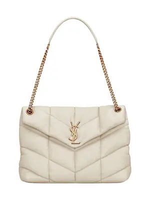Saint Laurent Saint Laurent Puffer Medium Leather Shoulder Bag Crema Soft