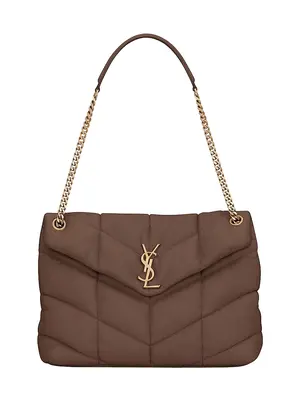 Saint Laurent Saint Laurent Puffer Medium Leather Shoulder Bag Dark Ganache