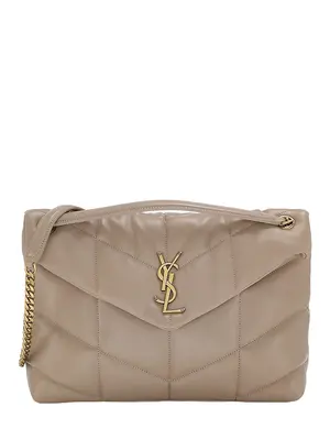 Saint Laurent Saint Laurent Puffer Medium Leather Shoulder Bag Dusty Grey