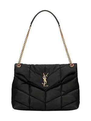 Saint Laurent Puffer Leather Shoulder Bag - Noir