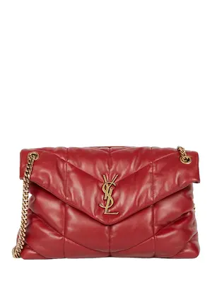 Saint Laurent Saint Laurent Puffer Medium Leather Shoulder Bag Red