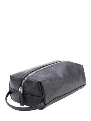 ROYCE NEW YORK Compact Leather Toiletry Bag - Black