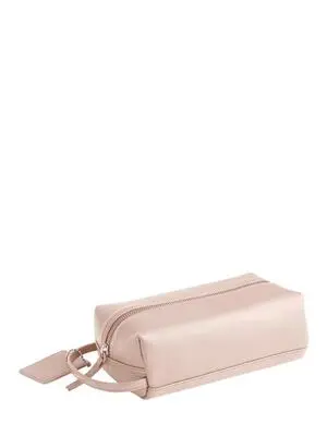 ROYCE NEW YORK Compact Leather Toiletry Bag - Light Pink