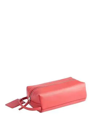 ROYCE NEW YORK Compact Leather Toiletry Bag - Red