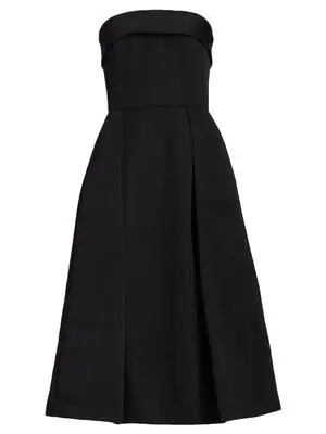 Amsale Faille Strapless Dress - Black