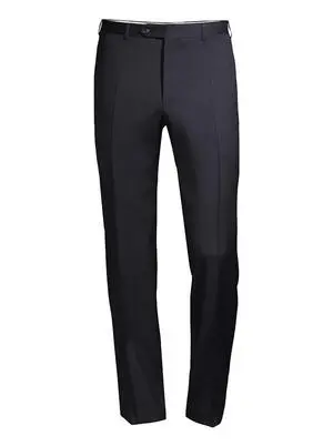Canali Slim-fit Wool Trousers - Navy