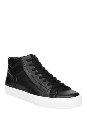 Vince Fynn Leather High-top Sneakers - Black