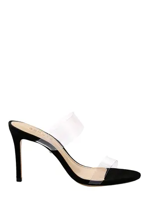 Schutz Ariella 100mm Transparent Vinyl Mules Black