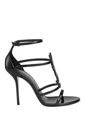 Saint Laurent Cassandra Leather Sandals - Black