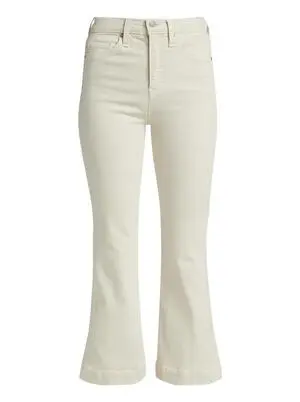 Veronica Beard Carson High-rise Ankle Flare Jeans - Ecru