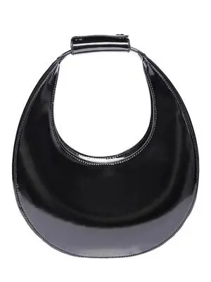 Staud Mini Moon Leather Hobo Bag - Black