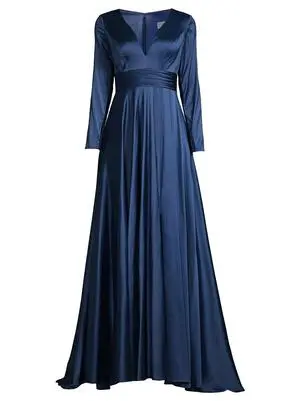 MAC DUGGAL Satin Empire Waist Ballgown