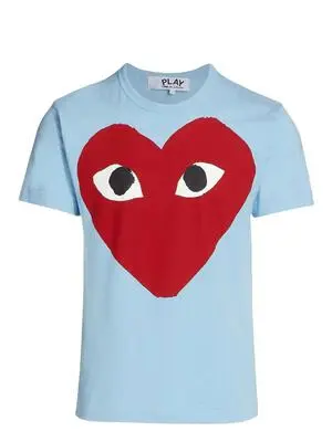 Play Comme Des Garcon Large Center Heart Graphic T-shirt Blue