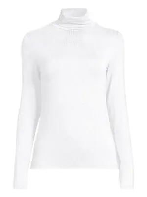 Majestic Filatures Soft Touch Turtleneck Top - Blanc