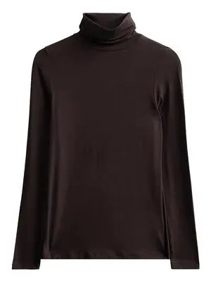 Majestic Filatures Soft Touch Turtleneck Top Chocolate Mousse