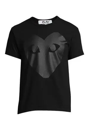 Play Comme Des Garcon Heart Cotton Tee - Black
